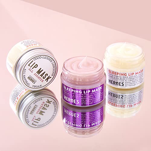 100% Natural Vegan Sleeping Lip Mask by Handmade Heroes | Bakuchiol Natural Lip Plumper, Overnight Lip Moisturizer and Conditioner for Dry Lips | Intensive Lip Butter, Lip Collagen and Lip Therapy Skin Care (Bakuchiol - Collagen Boosting)