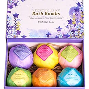 Bath Bombs Gift Set - The Best Ultra Bubble Fizzies with Natural Dead Sea Salt Cocoa and Shea Essential Oils, 6 x 4.1 oz, The Best Birthday Gift Idea for Her/Him, Wife, Girlfriend, Women