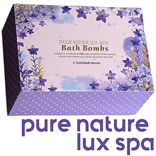 Bath Bombs Gift Set - The Best Ultra Bubble Fizzies with Natural Dead Sea Salt Cocoa and Shea Essential Oils, 6 x 4.1 oz, The Best Birthday Gift Idea for Her/Him, Wife, Girlfriend, Women