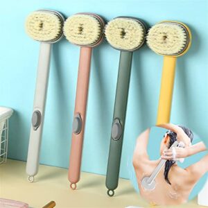 INGVY Dry Brushing Body Brush Multifunctional Detachable Bath Brush Back Body Bath Shower Sponge Scrubber Brushes with Handle Massager Bathroom Brush (Color : Green)