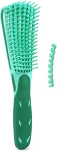 detangling hair brush for thick hair,african american hair brush for women detangler brush for curly hair,natural black hair,3a/4b/4c hair and fine hair for kids and women(green)