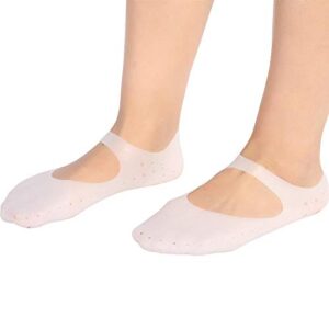 silicone sock, 1pair crack-proof moisturizing socks protector foot care tool prevention socks for women with breathable hole for dry cracked heel(l-02#)