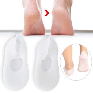 Silicone Sock, 1pair Crack-Proof Moisturizing Socks Protector Foot Care Tool Prevention Socks for Women with Breathable Hole for Dry Cracked Heel(L-02#)