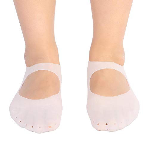 Silicone Sock, 1pair Crack-Proof Moisturizing Socks Protector Foot Care Tool Prevention Socks for Women with Breathable Hole for Dry Cracked Heel(L-02#)