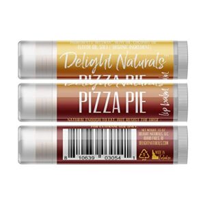 Delight Naturals Weird Flavor Fun Lip Balm Set - 3 Funny Novelty Lip Balm Flavors - Dill Pickle, Pizza, and Bacon