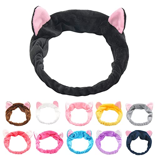 minjiSF Spa Headband For Washing Face Makeup Headband Skin Care Headband Cat Ears Headband For Headbands for Women Fashion