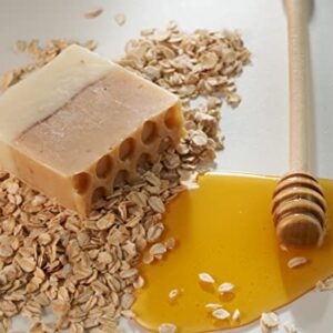 Fat Owl Products Handmade Natural Soap Bars - Palm Oil Free, Organic Bar Soap for Men and Women - Cold Pressed, Fragrance Free 3.5 oz Body Soap Bars (Honey & Oatmeal)