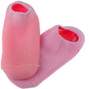 NENB Moisturizing Socks with Spa Quality Gel for Dry Cracked Heels and Toes Get Itchy Feet Relief With an Overnight Treatment of Soothing Lavender and Essential Oils (Pink Color with Floor Grips)