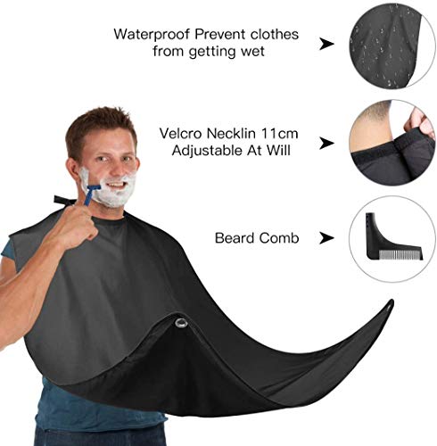 JFAN Men's Beard Bib Beard Hair Shaving Trimming Hair Cutting Cape Beard Catcher Suction Cups Home Salon