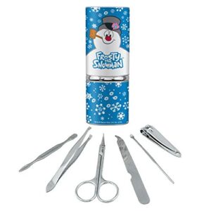 frosty the snowman snowing stainless steel manicure pedicure grooming beauty care travel kit