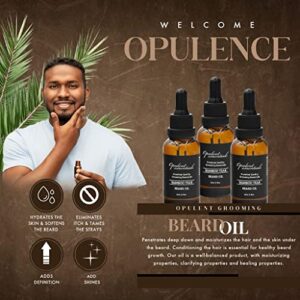 Opulent Essentials Beard Oil, Beard Growth Softener Moisturizer Conditioner, Bamboo Teak Scent