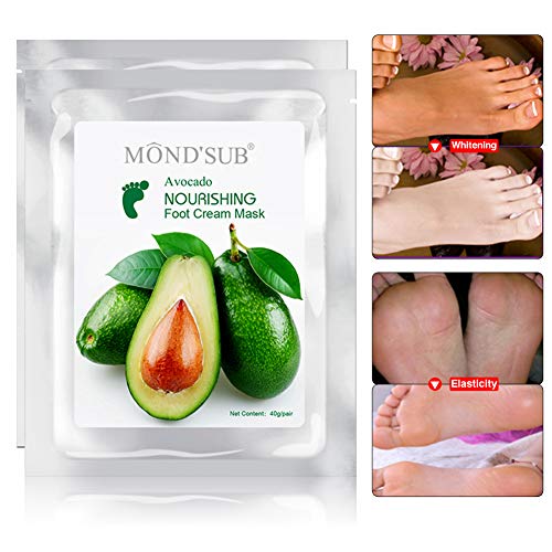 [5 Pairs] MOND'SUB Moisturizing Feet Masks & Avocado Oil Moisturizing Organic - Baby Feet Hydrating Mask for Dry Skin - Instantly Healing Dry Cracked Feet With Natural Oil