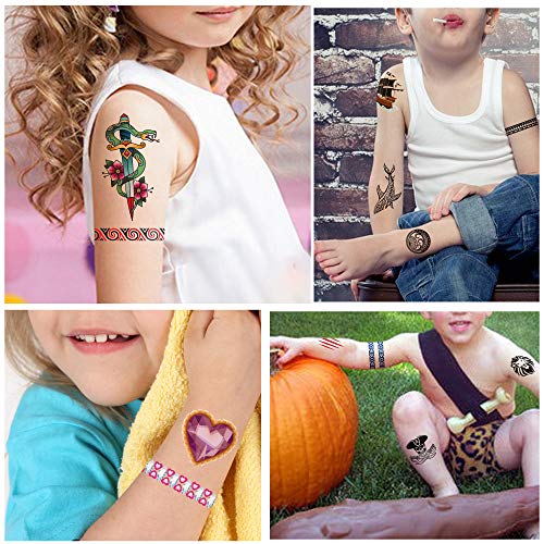 Yazhiji 36 Sheets Temporary Tattoos for Kids Boys Girls Adults Great Party Favors and Decorations