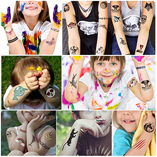 Yazhiji 36 Sheets Temporary Tattoos for Kids Boys Girls Adults Great Party Favors and Decorations