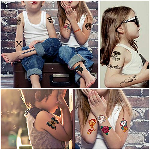 Yazhiji 36 Sheets Temporary Tattoos for Kids Boys Girls Adults Great Party Favors and Decorations