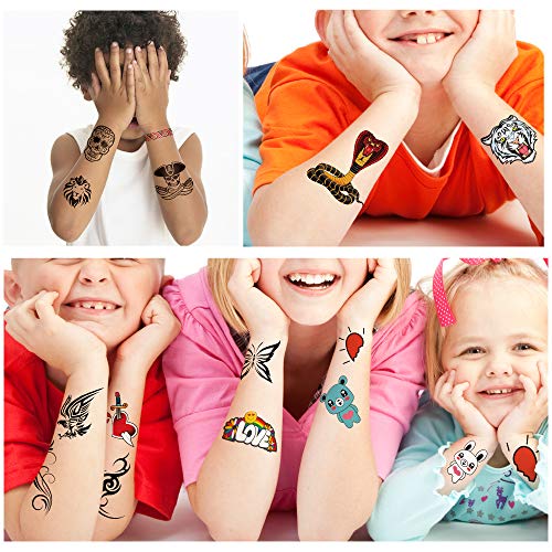 Yazhiji 36 Sheets Temporary Tattoos for Kids Boys Girls Adults Great Party Favors and Decorations