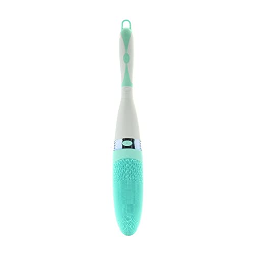 INGVY Dry Brushing Body Brush Electric Long Handle Silicone Bath Brush Shower Massager Clean Vibration Brush (Color : Green)