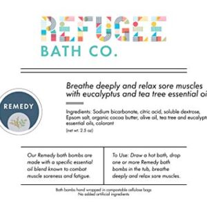 Refugee Bath Co. Variety Pack Bath Bombs Tea Tree and Eucalyptus Essential Oils Cocoa Butter Support Refugee Employment in USA (12 Pack)