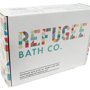 Refugee Bath Co. Variety Pack Bath Bombs Tea Tree and Eucalyptus Essential Oils Cocoa Butter Support Refugee Employment in USA (12 Pack)