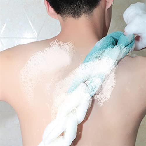 INGVY Dry Brushing Body Brush Durable Long Stretch Sponge Back Scrubber Bath Net Pull Brush Strip Bathroom Body Cleaning Washing Sponge Bathroom Supplies (Color : C)