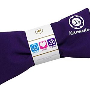 Happy Wraps Namaste Lavender Yoga Eye Pillows - Hot Cold Aromatherapy for Stress, Meditation, Spa, Relaxation Gifts - Set of 4 - Purple Cotton