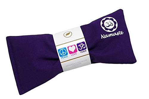 Happy Wraps Namaste Lavender Yoga Eye Pillows - Hot Cold Aromatherapy for Stress, Meditation, Spa, Relaxation Gifts - Set of 4 - Purple Cotton