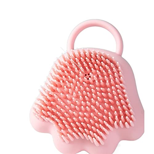 INGVY Dry Brushing Body Brush Scrubbing Artifact Cat;s Claw Silicone Bath Brush Household Massage Shampoo Brush Rubbing Back Foaming Bath Brush (Color : Pink)