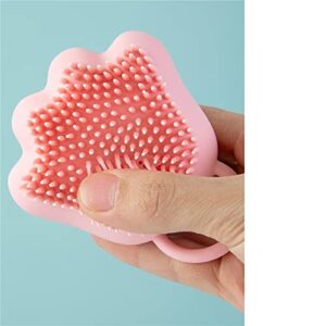 INGVY Dry Brushing Body Brush Scrubbing Artifact Cat;s Claw Silicone Bath Brush Household Massage Shampoo Brush Rubbing Back Foaming Bath Brush (Color : Pink)