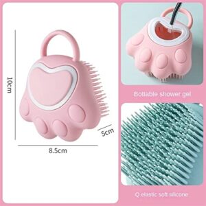 INGVY Dry Brushing Body Brush Scrubbing Artifact Cat;s Claw Silicone Bath Brush Household Massage Shampoo Brush Rubbing Back Foaming Bath Brush (Color : Pink)