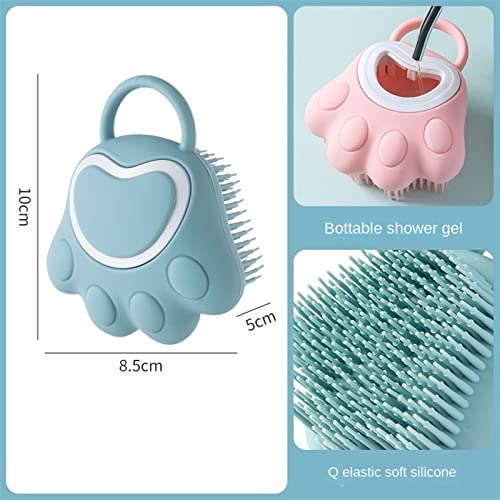 INGVY Dry Brushing Body Brush Scrubbing Artifact Cat;s Claw Silicone Bath Brush Household Massage Shampoo Brush Rubbing Back Foaming Bath Brush (Color : Pink)