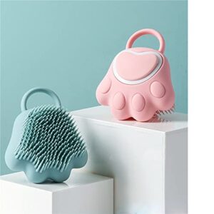 INGVY Dry Brushing Body Brush Scrubbing Artifact Cat;s Claw Silicone Bath Brush Household Massage Shampoo Brush Rubbing Back Foaming Bath Brush (Color : Pink)