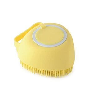 ingvy dry brushing body brush silicone fast foaming brush cute magic brush full body massage bathroom accessory pet shower brush replaceable body washclothes (color : yellow)