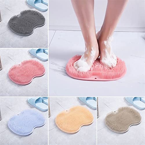 INGVY Dry Brushing Body Brush Foot Scrubber Wash Brush Bath Pad Rub Back Sucker Brush Bathroom Non-Slip Massage Pad Shower Massage Cleaning Tool (Color : Blue)