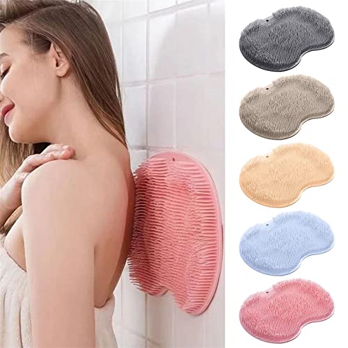 INGVY Dry Brushing Body Brush Foot Scrubber Wash Brush Bath Pad Rub Back Sucker Brush Bathroom Non-Slip Massage Pad Shower Massage Cleaning Tool (Color : Blue)