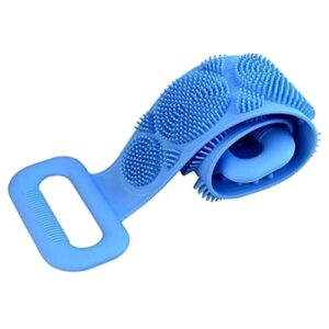 ingvy dry brushing body brush silicone bath towel, bath brush, long strip massage, back rubbing, rubbing mud, bath with a bath artifact (color : blue)