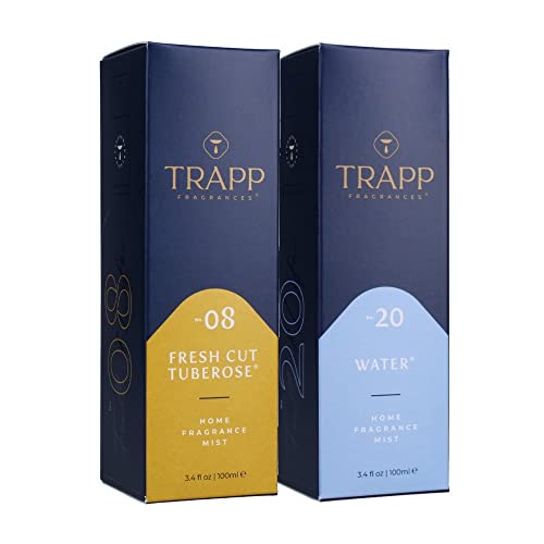 Trapp 3.4 FL Oz White Floral Variety Fragrance Mist, Set of 2 - Includes No. 08 Fresh Cut Tuberose and No. 20 Water, Scented Room Spray