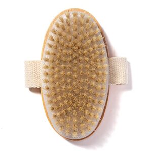 ingvy dry brushing body brush natural bristle brush soft wet dry skin body spa brush bath massager home