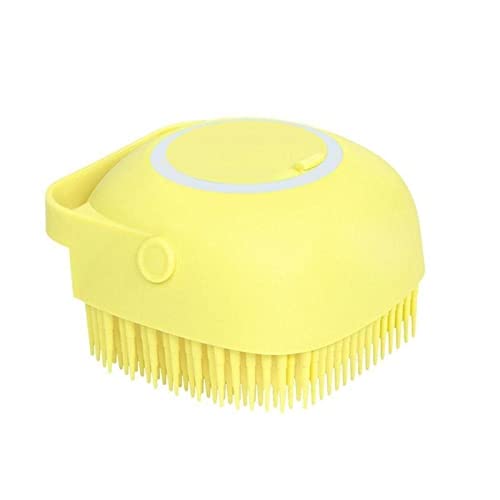 INGVY Dry Brushing Body Brush Bath Brush with Hook Soft Silicone Foot Brush Cleaning Mud Dirt Remover Massage Back Scrub Showers Bubble Non-Toxic Brushes (Color : Yellow)