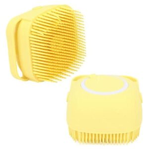 INGVY Dry Brushing Body Brush Bath Brush with Hook Soft Silicone Foot Brush Cleaning Mud Dirt Remover Massage Back Scrub Showers Bubble Non-Toxic Brushes (Color : Yellow)