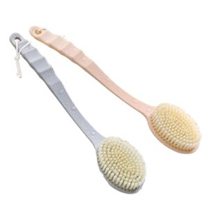 ingvy dry brushing body brush bath brush body exfoliating scrubber long handle body back massage shower spa foam bath accessories body cleansing brush (color : green)