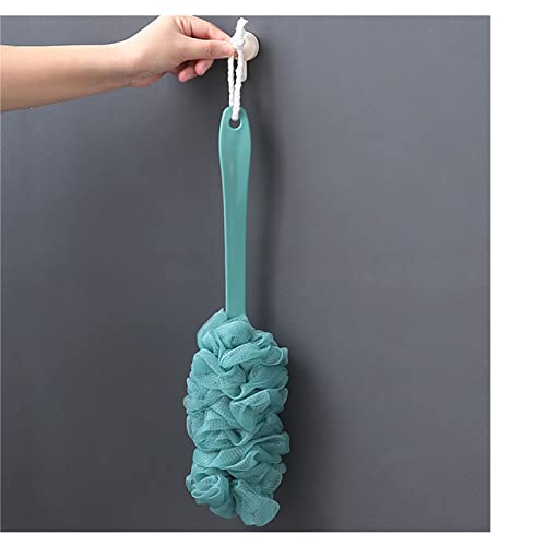 INGVY Dry Brushing Body Brush Long Handle Hanging Soft Mesh Back Body Bath Shower Scrubber Brush Sponge for Bathroom Shower Brush (Size : Green)