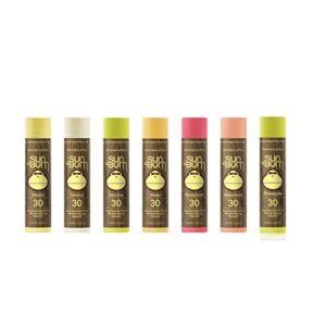 sun bum lip balm | spf 30 | 0.15 ounce stick | broad spectrum uva, uvb protection, hypoallergenic, paraben free, gluten free, vegan | the originals variety pack | 7 pack