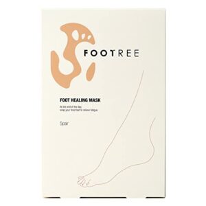 footree moisturizing foot mask socks hydrating anti-fatigue stress relief self care pedicure sockies 5 pair pack healing feet booties with exfoliating kombucha, energizing citrus, natural bamboo