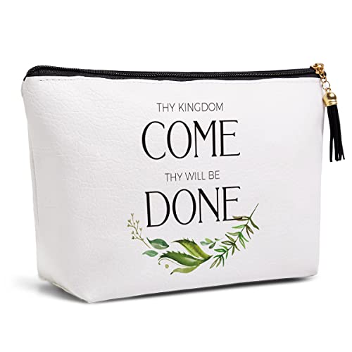 Christian Gifts for Women Religious Gifts Inspirational Bible Verse Scripture Christian Graduation Gifts for Her Bestie Birthday Thy Kingdom Come Thy Will Be Done Makeup Bag Travel Toiletries Bags