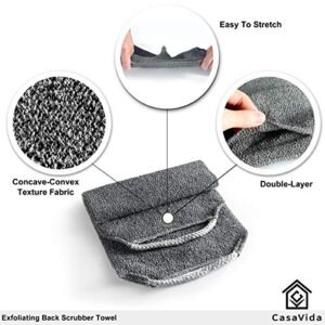 Back Scrubber for Shower Towel - Back Scrubber Shower Cloth Nylon Japanese Stretchable Bath Exfoliating Towel Body Shower Wash Rear Scrub Wash Scrubbers Back Scrub Washcloth 2 Pack by CasaVida