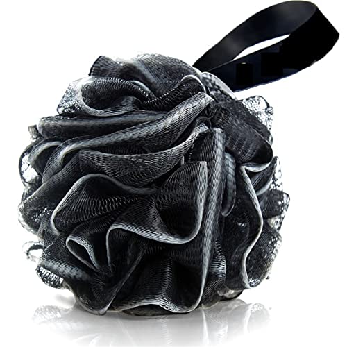 INGVY Dry Brushing Body Brush Bamboo Charcoal Bath Ball Bath Flower Bath Loofah Sponge Shower Pouf Body Scrubber Ball Mesh Pouf Bath Sponge Easy to Use