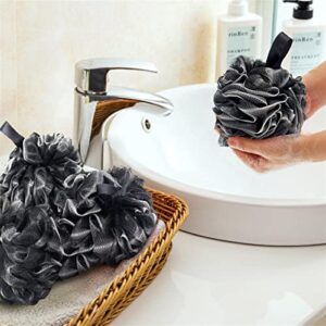 INGVY Dry Brushing Body Brush Bamboo Charcoal Bath Ball Bath Flower Bath Loofah Sponge Shower Pouf Body Scrubber Ball Mesh Pouf Bath Sponge Easy to Use