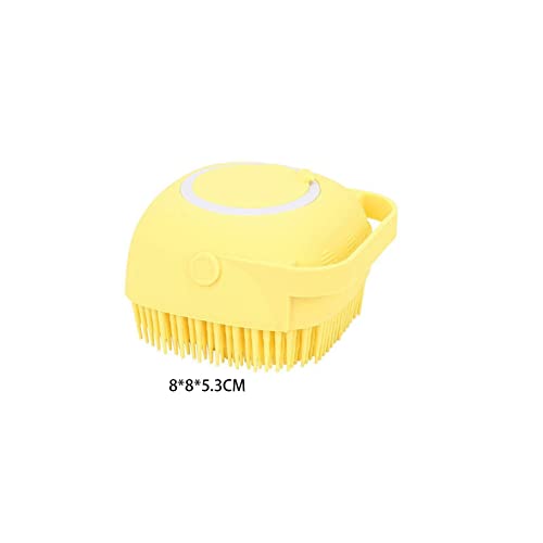 INGVY Dry Brushing Body Brush 2-in-1 Soft Silicone Bath Brush Body Exfoliator Massage Cleaner Comb Dispenser Scrubber Distributes Soap (Size : Yellow)