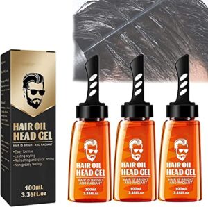 2 in 1 hair wax gel with comb, long lasting men’s hair styling gel tool hair wax, lightweight hair styling gel, grooming hair gel moisturizer for hair ends, easy to wash (3pcs)