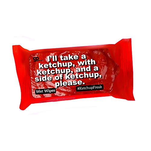 Ketchup Lovers Wipes - Funny Ketchup Gifts - Novelty Moist Towelettes for Ketchup Freaks - Disposable - Gag Gifts for Men - Ketchup Merchandise - Travel Size